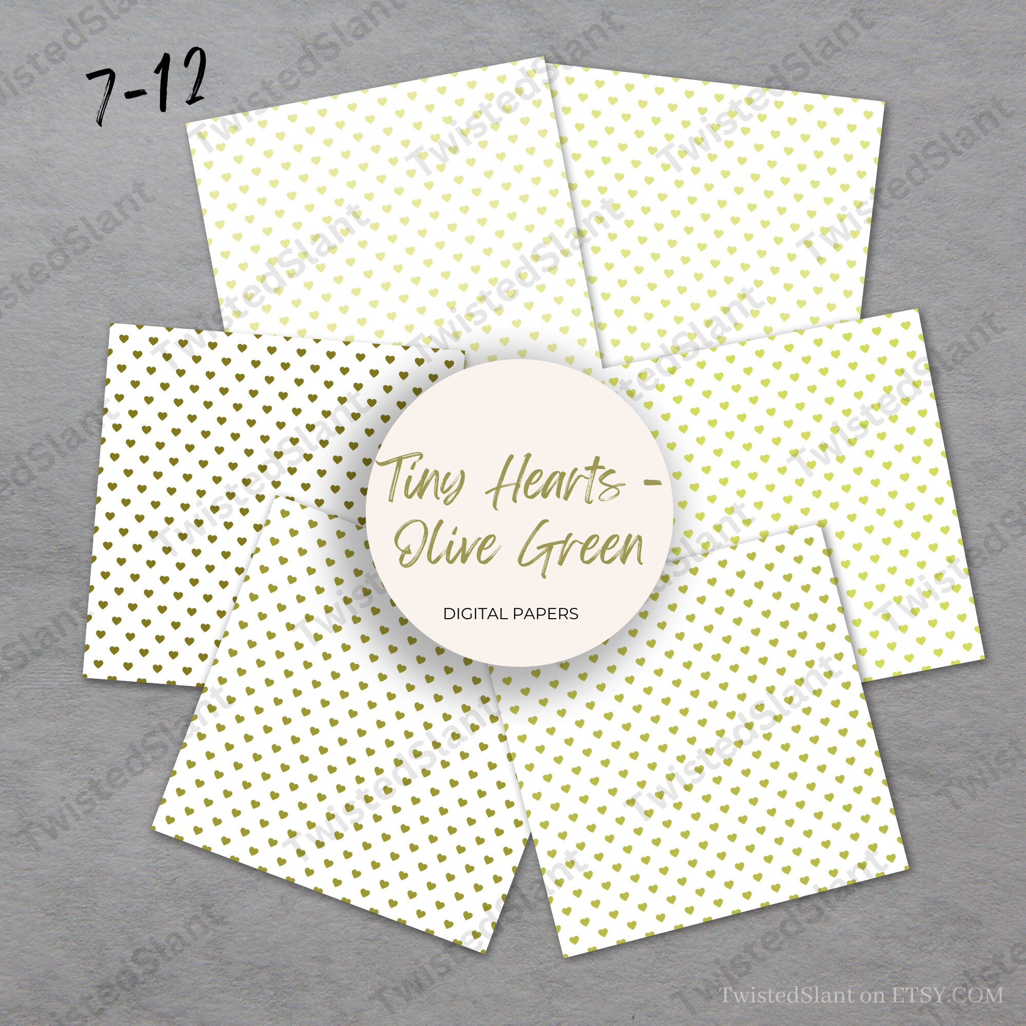 Tiny Hearts Digital Paper | INSTANT DOWNLOAD | Heart Background ...