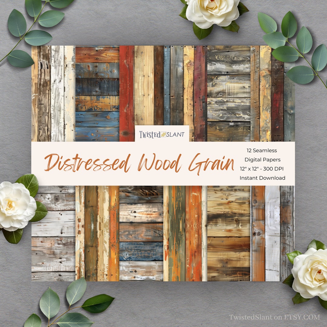 Wood Grain Planks Digital Paper | INSTANT DOWNLOAD | Wood Grain Paper ...