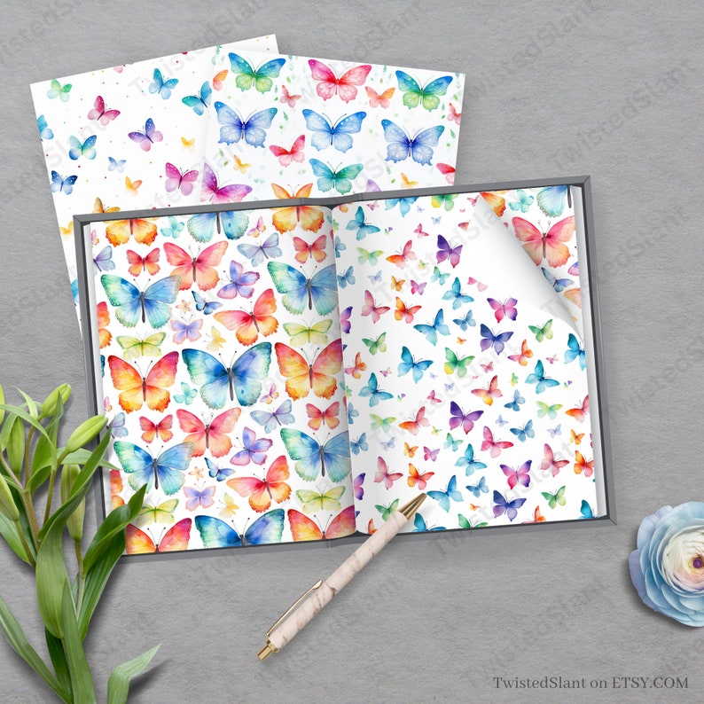 Bright Butterflies Digital Paper | INSTANT DOWNLOAD | Butterfly Digital ...