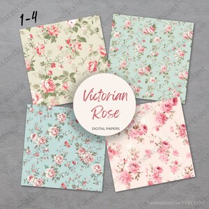 Vintage Shabby Victorian Rose Digital Paper | INSTANT DOWNLOAD | Shabby ...