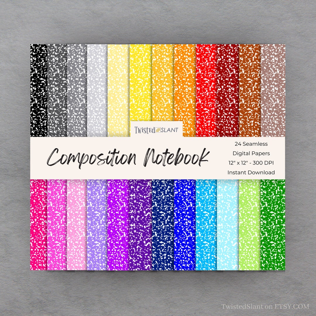 Composition Book Digital Paper | INSTANT DOWNLOAD | College Clipart ...