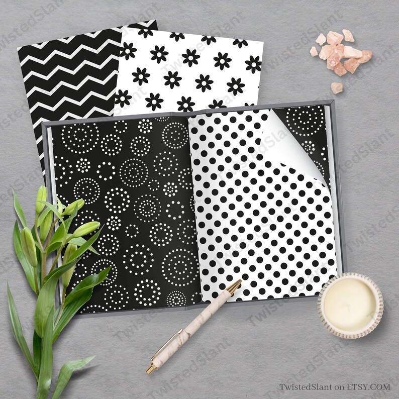 Black and White Digital Paper Pack | INSTANT DOWNLOAD | Seamless ...