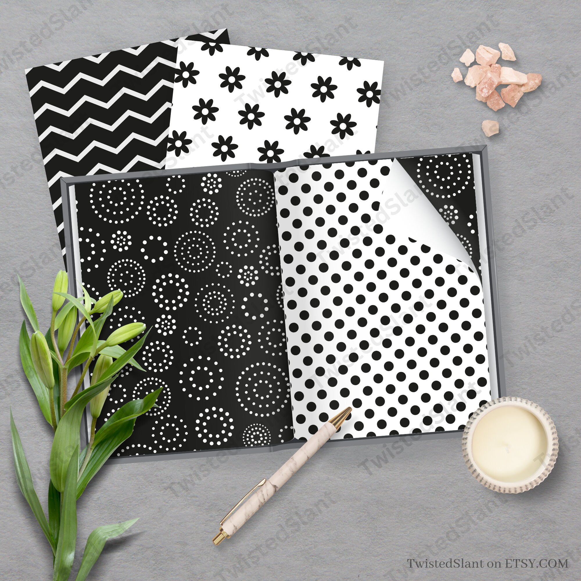 Black and White Digital Paper Pack | INSTANT DOWNLOAD | Seamless ...