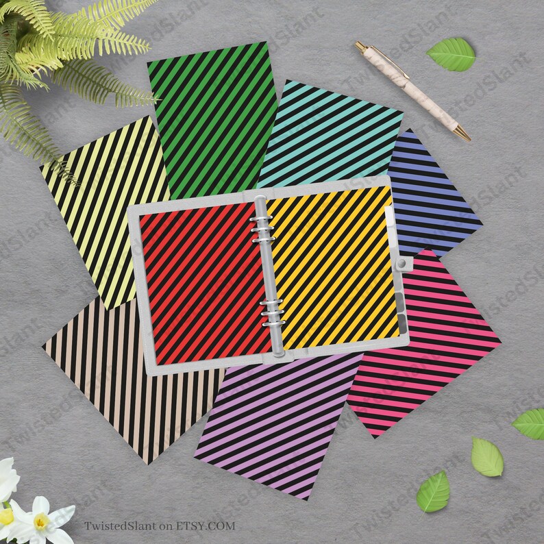 Diagonal Stripes Digital Paper | INSTANT DOWNLOAD | Striped Background ...