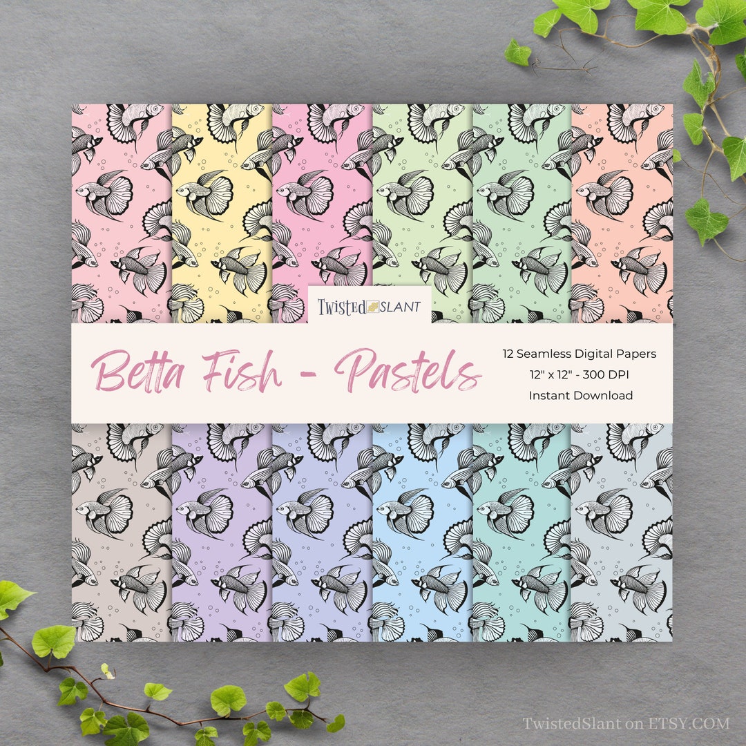 Betta Fish Digital Paper | INSTANT DOWNLOAD | Fighting Fish | Seamless ...