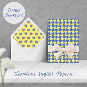 Royal Blue and Yellow Digital Paper | INSTANT DOWNLOAD | Seamless ...