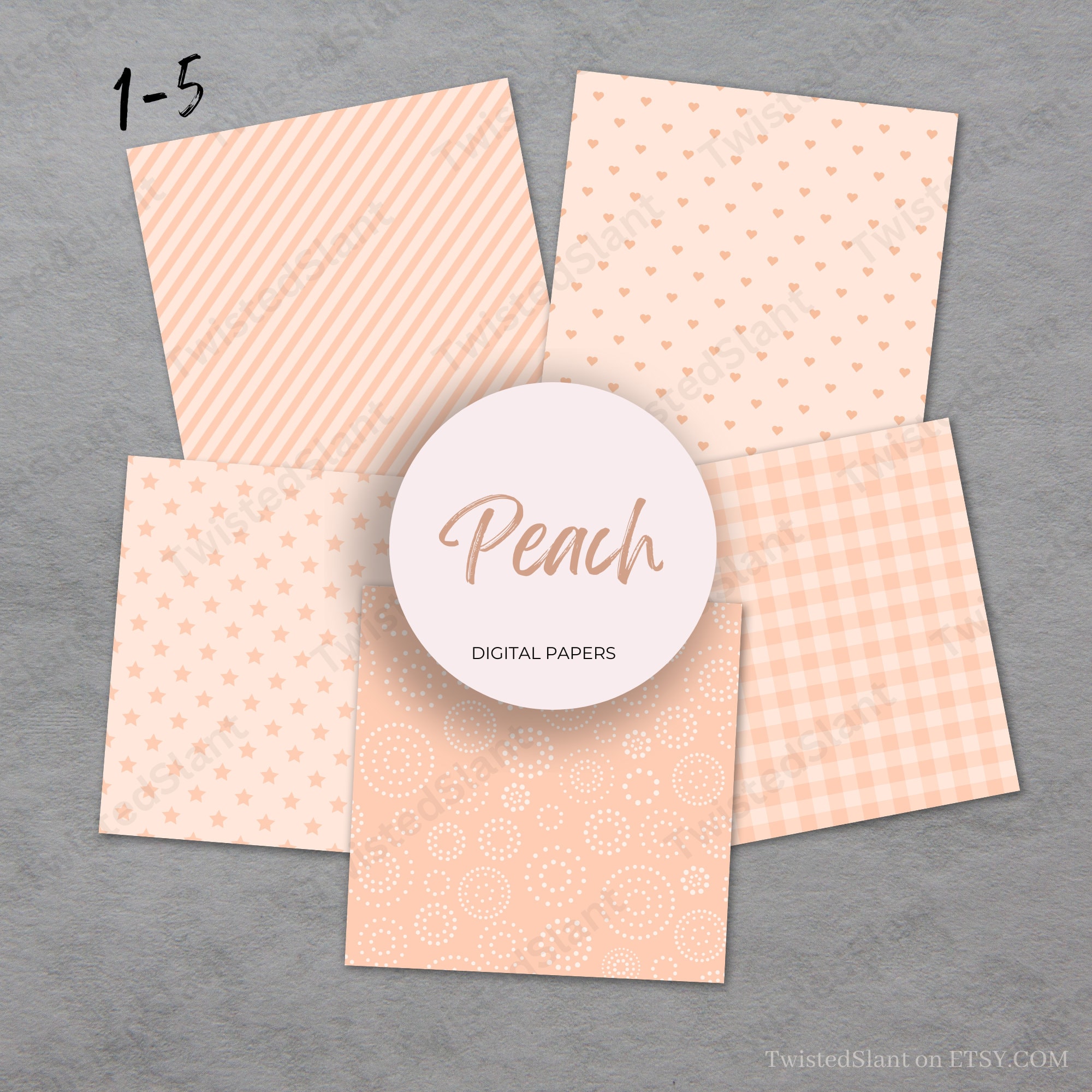 Peach Seamless Digital Paper | INSTANT DOWNLOAD | Seamless Geometric ...