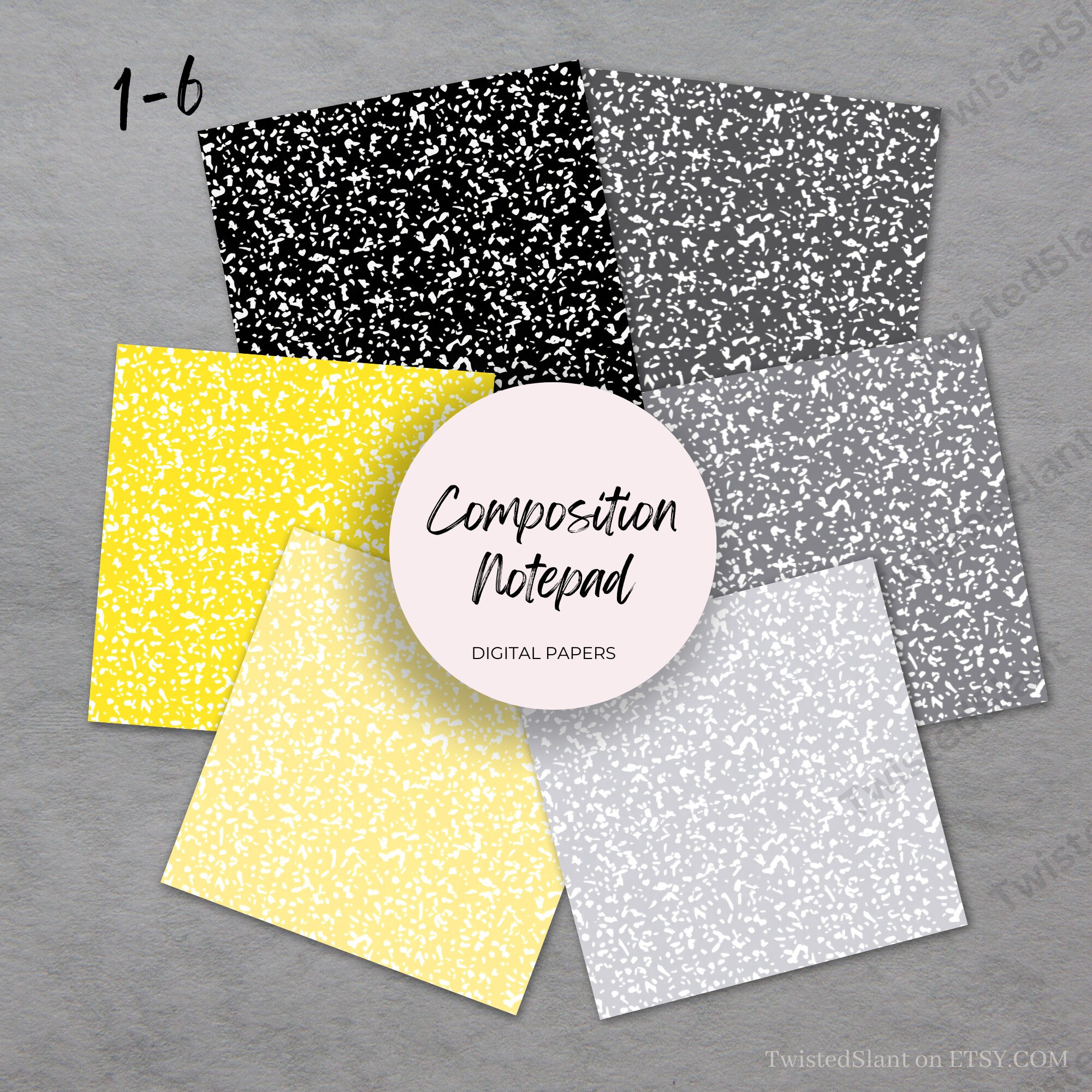 Composition Book Digital Paper | INSTANT DOWNLOAD | College Clipart ...