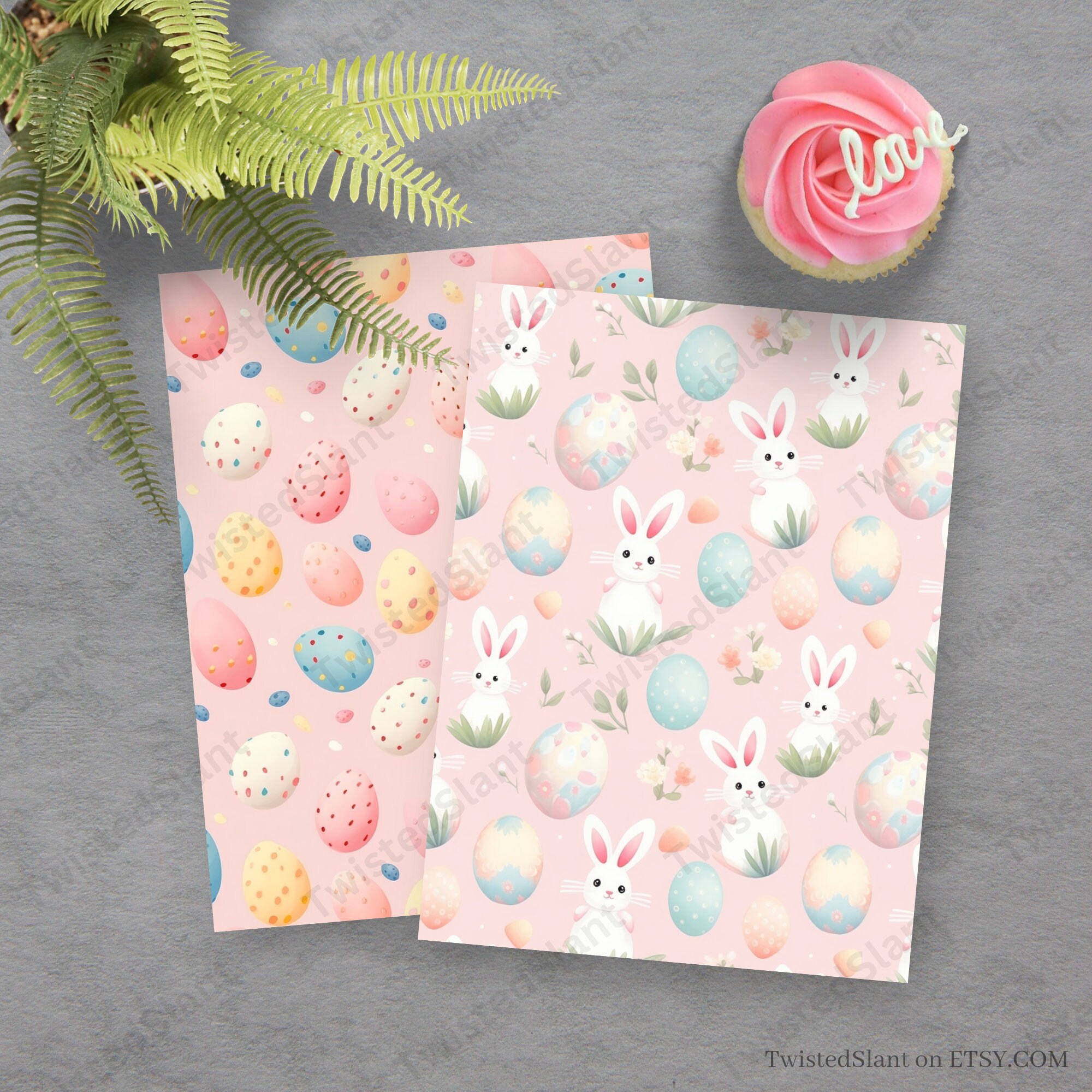 Easter Digital Papers INSTANT DOWNLOAD Bunny Digital Paper Easter Junk ...