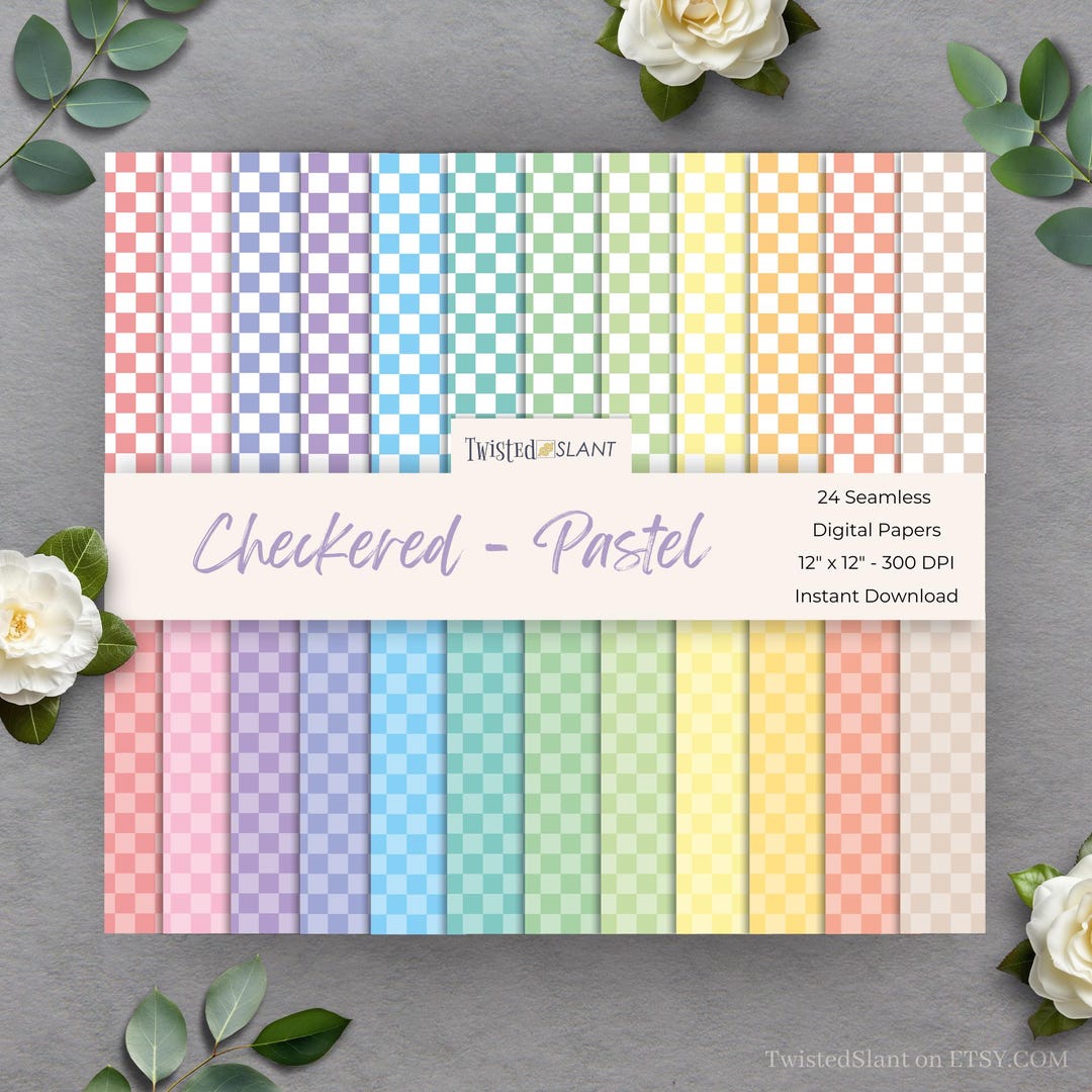 Checkered Digital Paper | INSTANT DOWNLOAD | Checkered Background ...