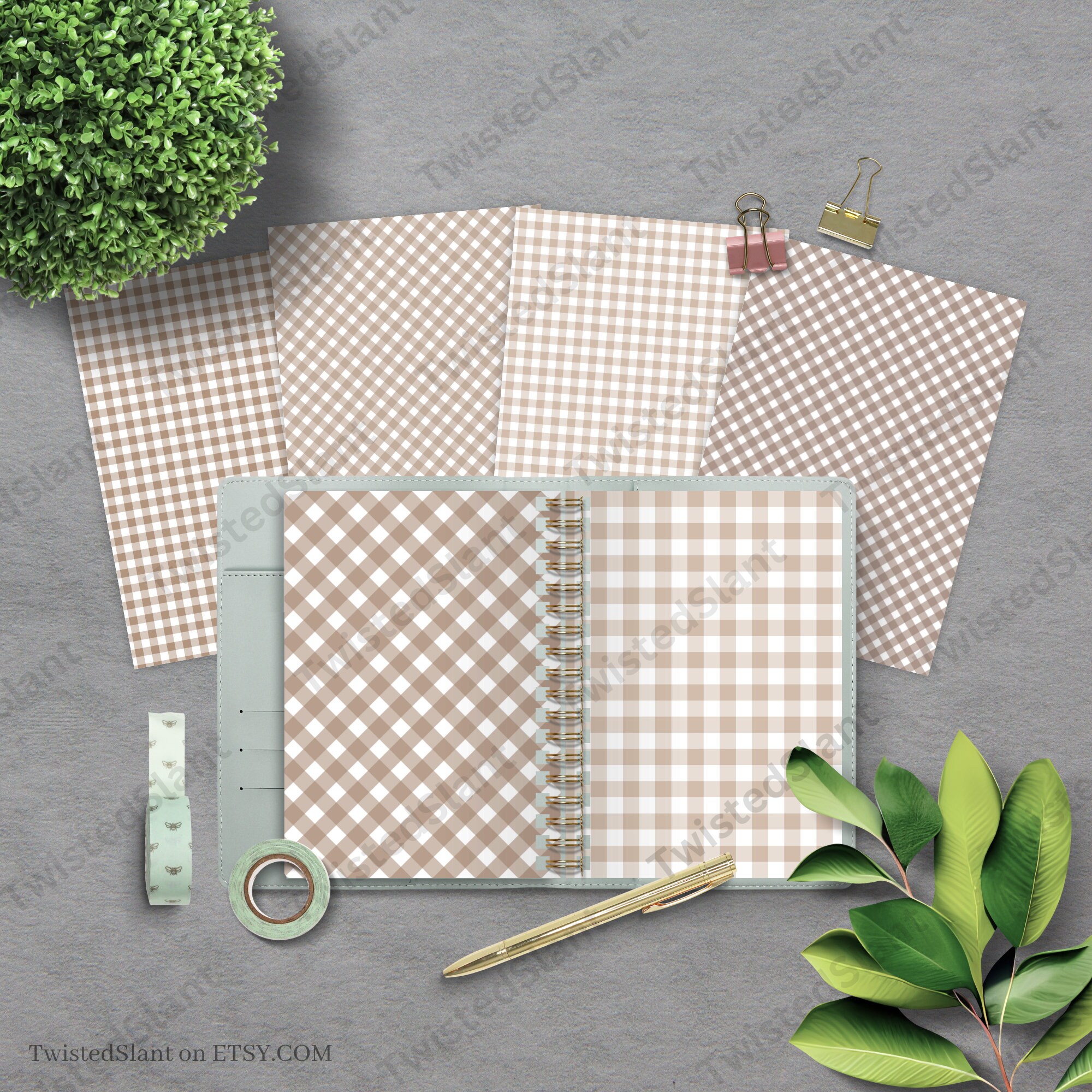 Gingham Digital Paper Pack | INSTANT DOWNLOAD | Gingham Pattern ...