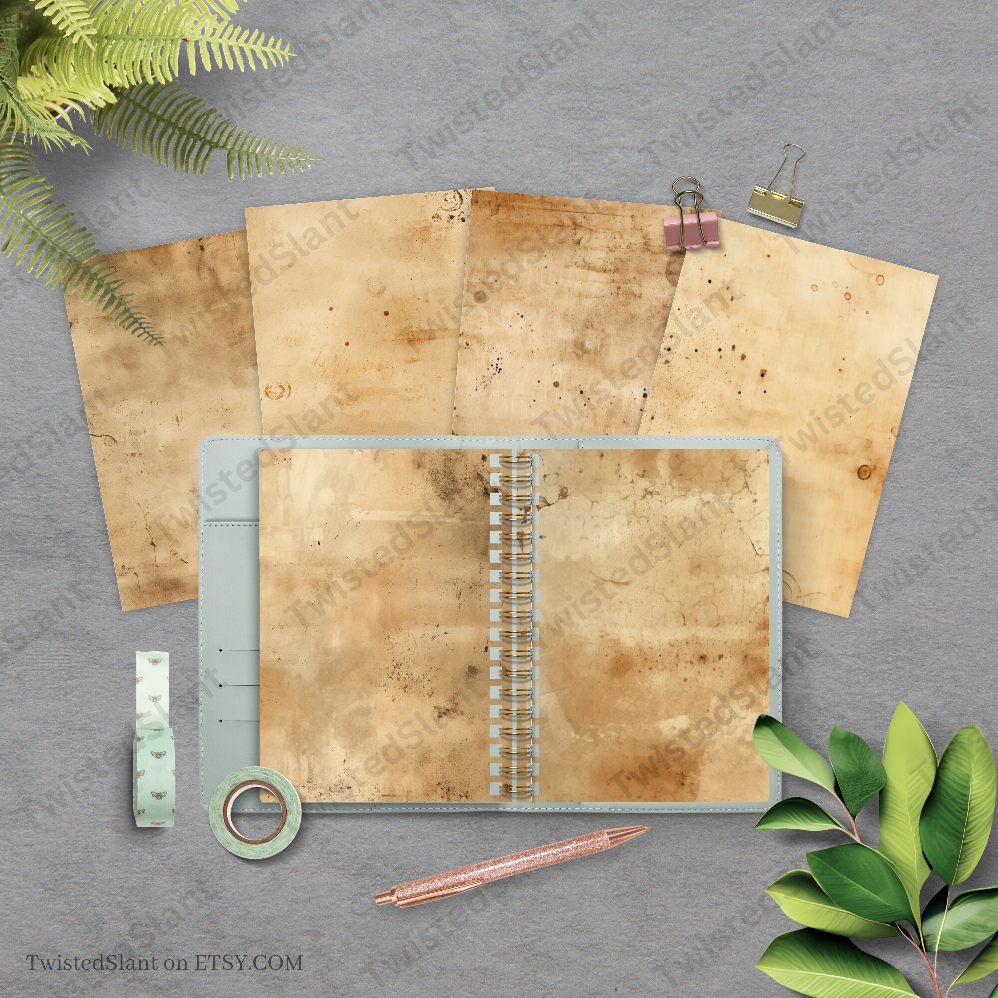 Coffee Tea Stain Paper Digital | INSTANT DOWNLOAD | Coffee Dyed Paper ...