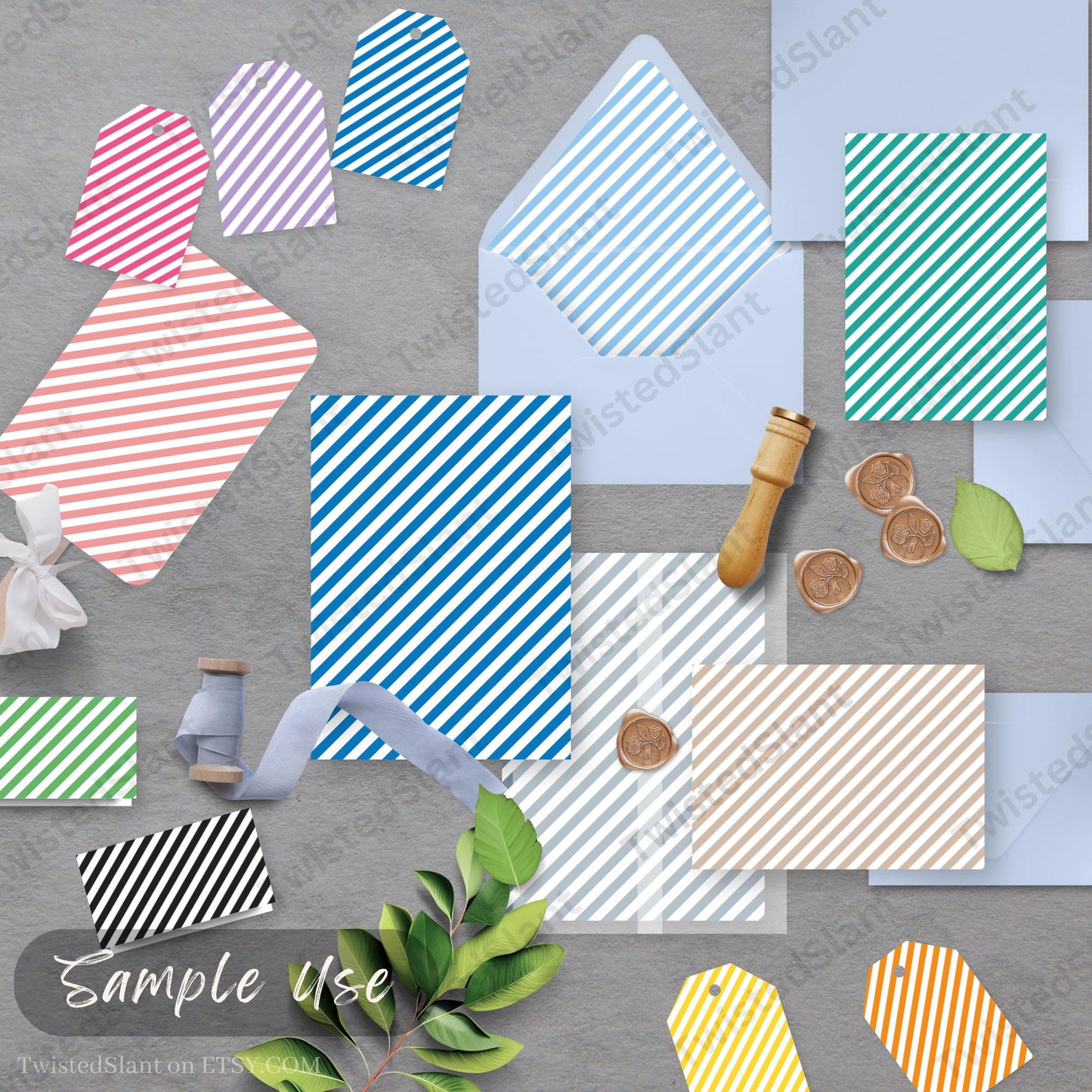 Diagonal Stripes Digital Paper | INSTANT DOWNLOAD | Striped Background ...