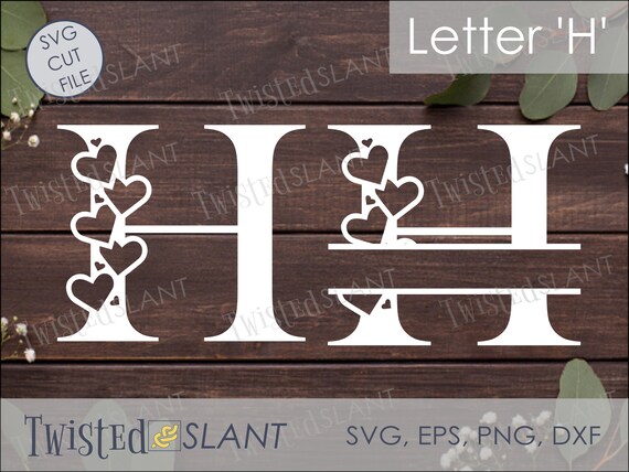 Letter H Split Letter Monogram Svg Modern Font Split | Etsy