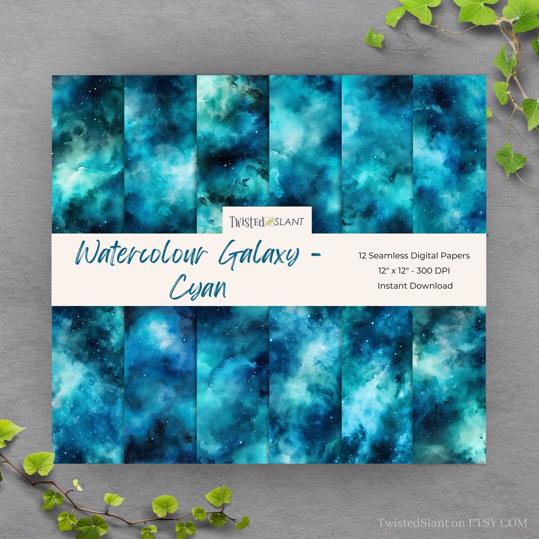 Watercolor Galaxy Digital Paper Seamless Pattern | INSTANT DOWNLOAD ...