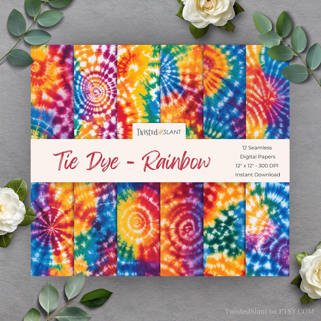 Tye Dye Digital Paper | INSTANT DOWNLOAD | Tie Dye Pattern | Tie and ...