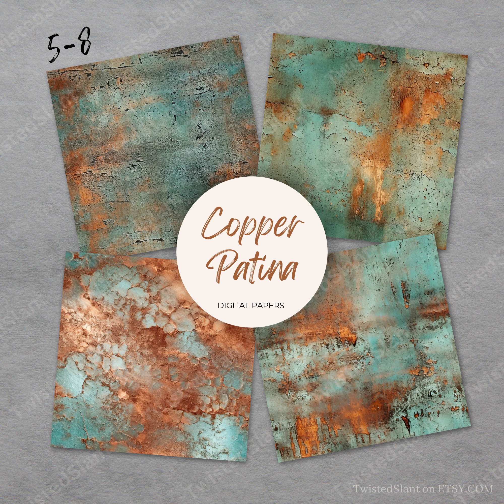 Digital Paper Copper Patina INSTANT DOWNLOAD Rustic - Etsy