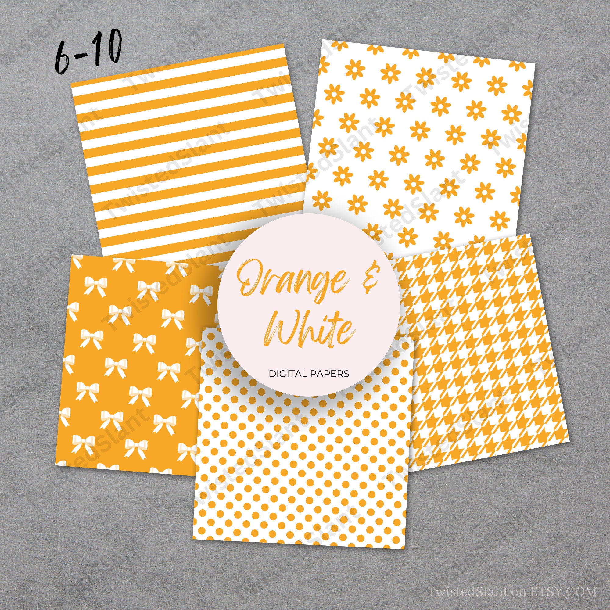 Orange Digital Paper | INSTANT DOWNLOAD | Seamless Geometric | Pattern ...