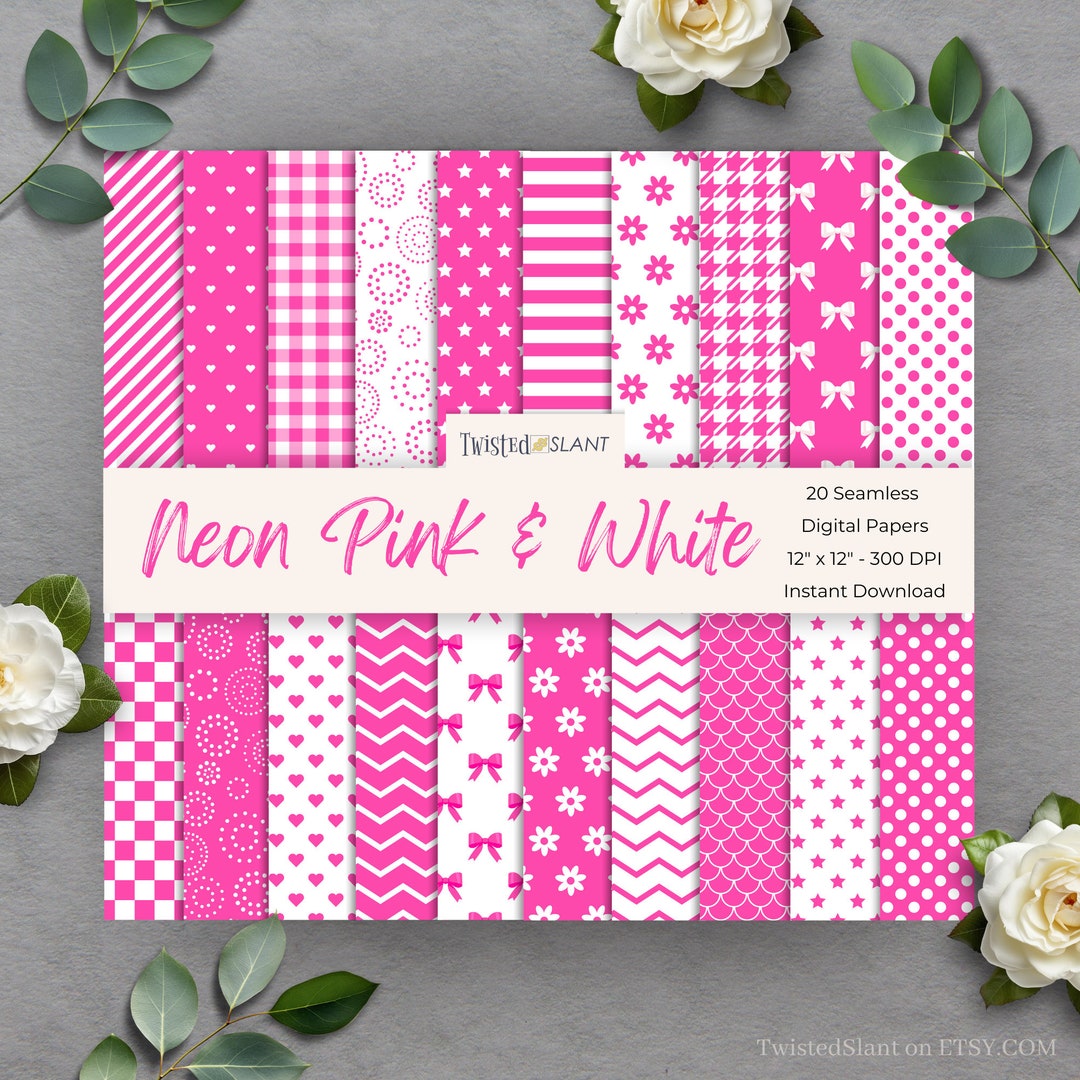 Neon Digital Papers | INSTANT DOWNLOAD | Seamless Geometric | Pattern ...