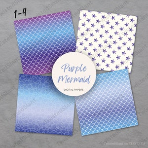 Mermaid Digital Paper | INSTANT DOWNLOAD | Mermaid Tail Clipart ...