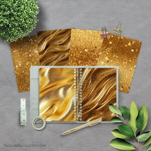 Gold Glitter Digital Paper Seamless Pattern| INSTANT DOWNLOAD | Gold ...