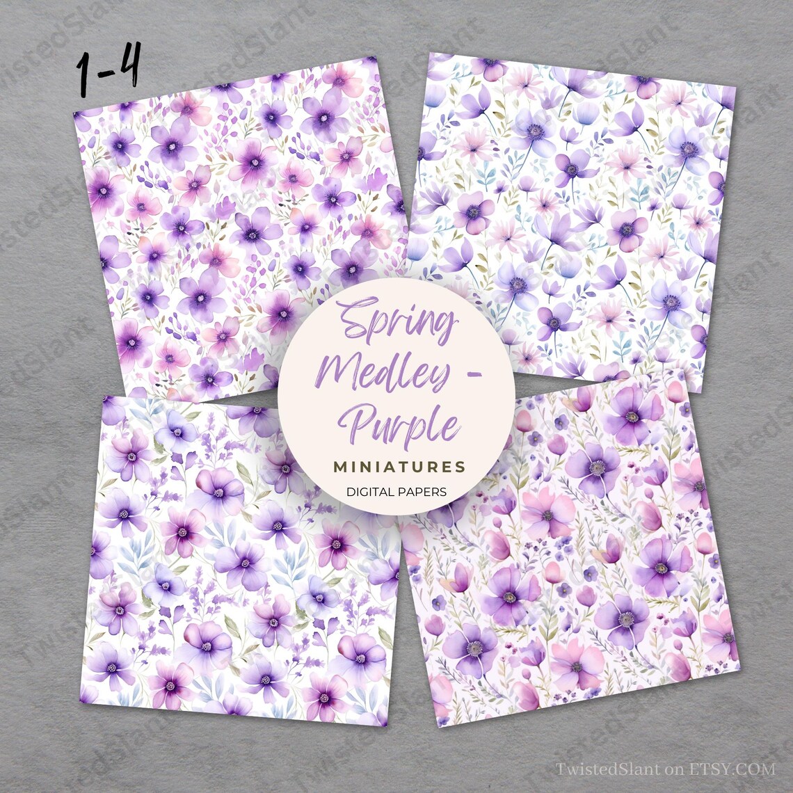 Spring Floral Medley Digital Paper | INSTANT DOWNLOAD | Watercolor ...