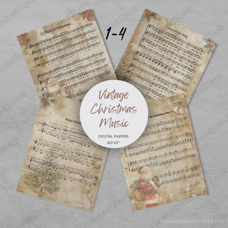 Digital Christmas Music Paper | INSTANT DOWNLOAD | Christmas Sheet ...
