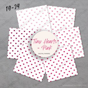 Tiny Hearts Digital Paper | INSTANT DOWNLOAD | Heart Background ...