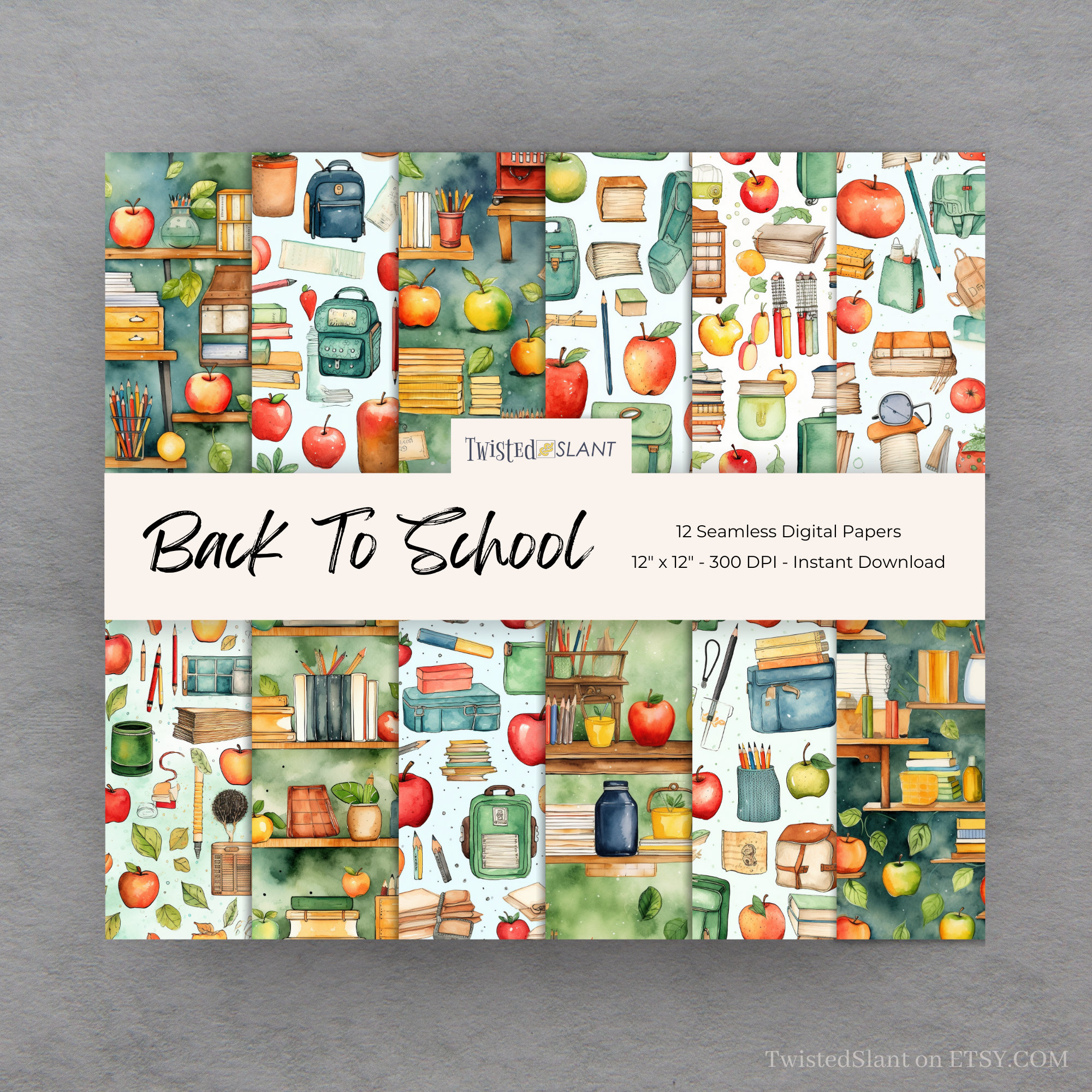 Back to School Digital Paper INSTANT DOWNLOAD Seamless - Etsy