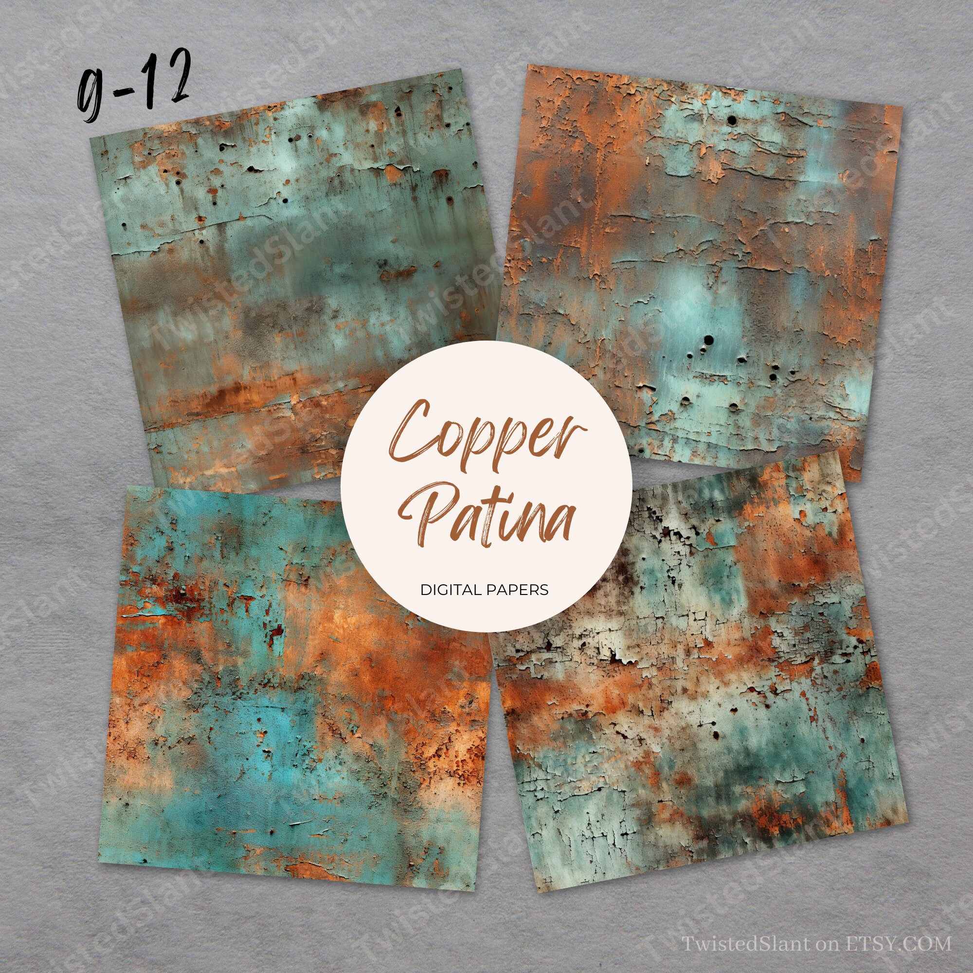 Digital Paper Copper Patina INSTANT DOWNLOAD Rustic - Etsy