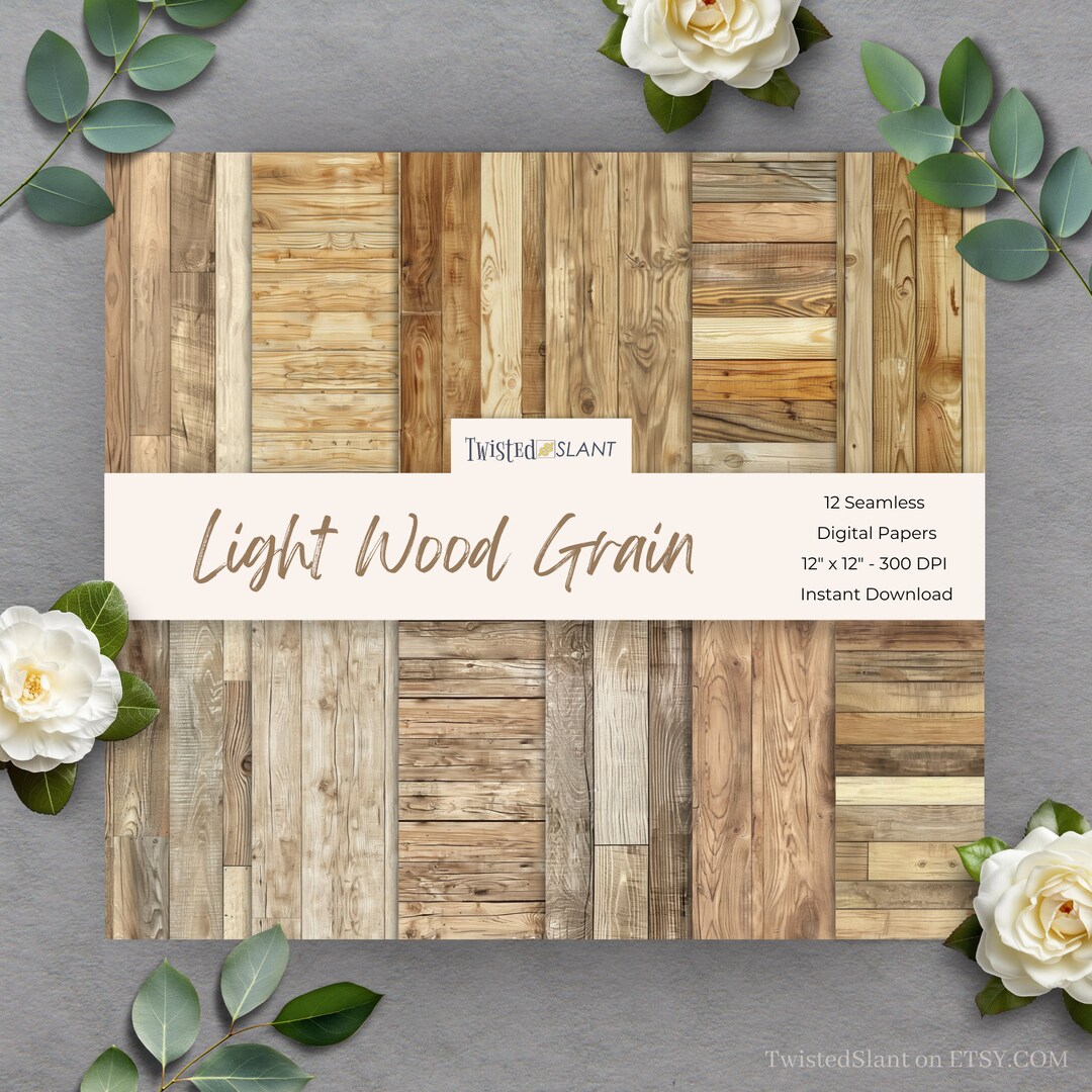 Wood Grain Planks Digital Paper | INSTANT DOWNLOAD | Wood Grain Paper ...