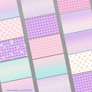 Mermaid Digital Paper, Mermaid Tail Clipart, Seamless Papers, Mermaid ...