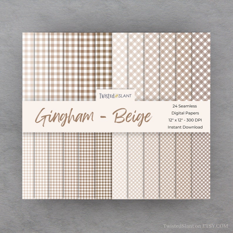 Gingham Digital Paper Pack | INSTANT DOWNLOAD | Gingham Pattern ...