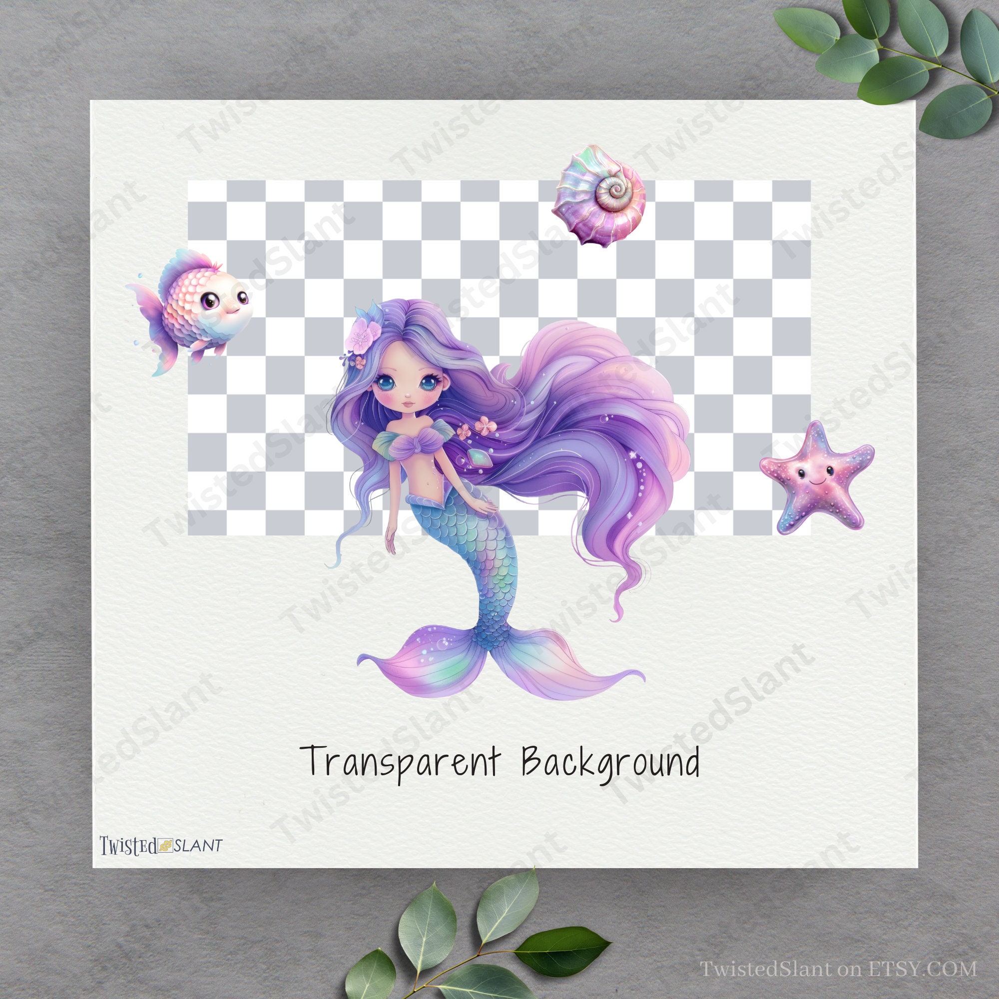 Watercolor Mermaid Clipart Bundle INSTANT DOWNLOAD Little Mermaid Png ...