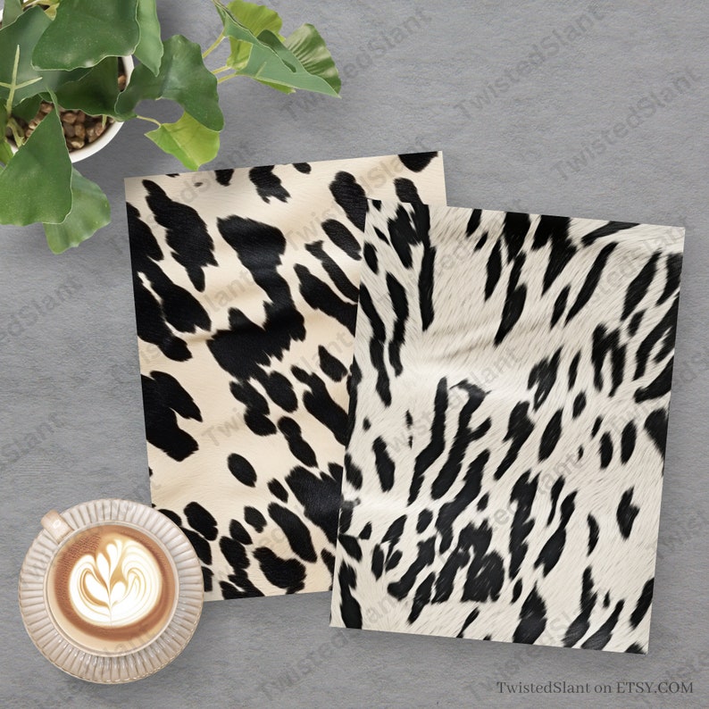 Cowhide Background Digital Paper | INSTANT DOWNLOAD | Cowhide Digital ...