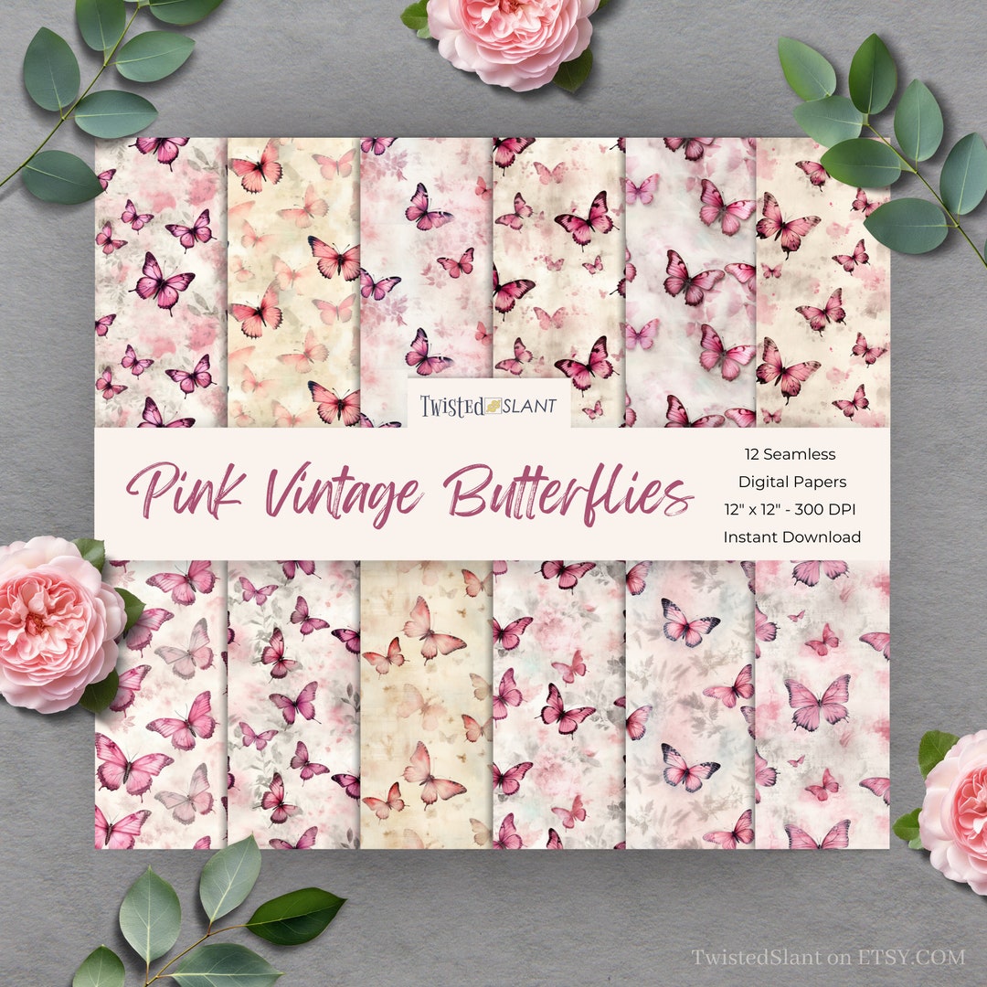Bright Butterflies Digital Paper | INSTANT DOWNLOAD | Butterfly Digital ...