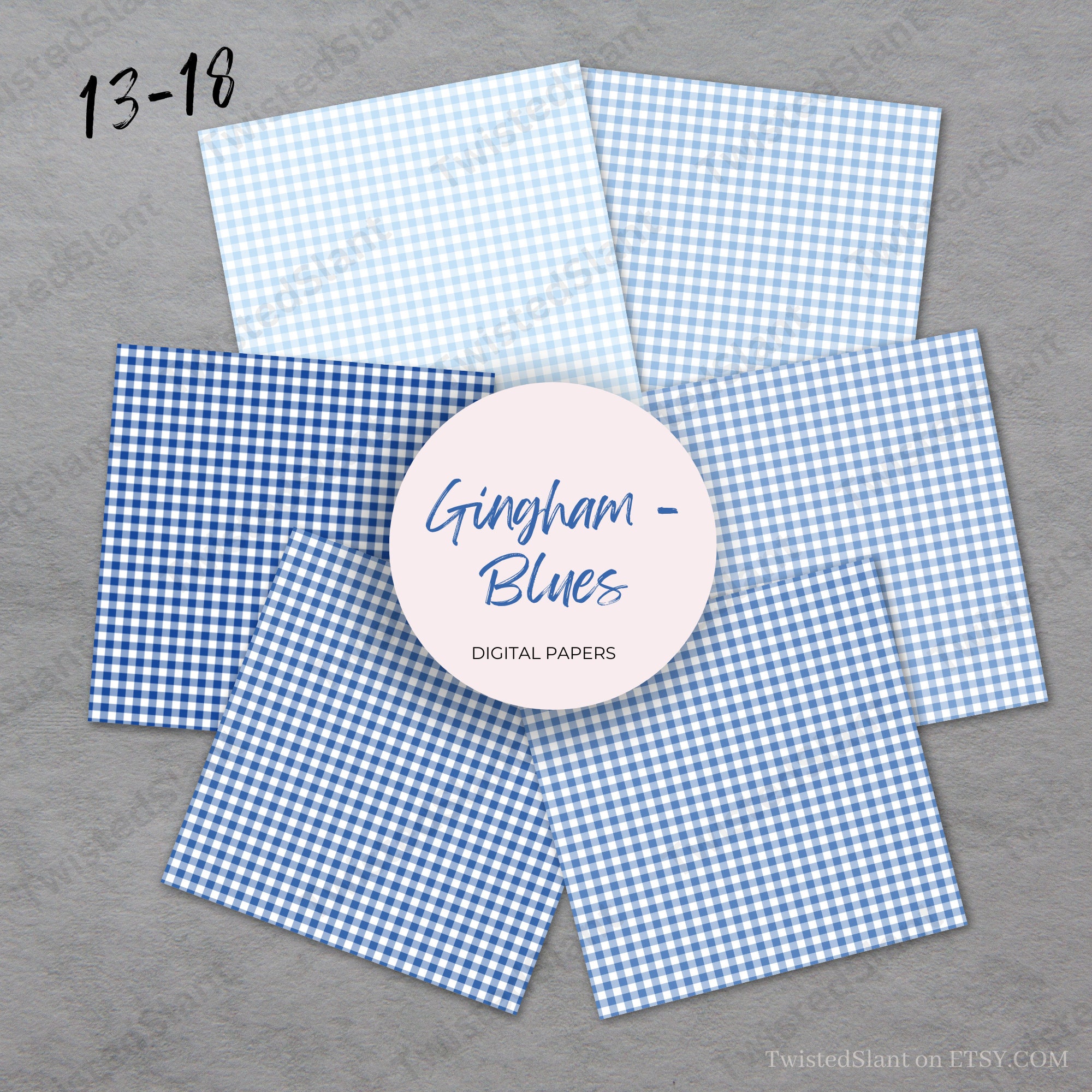 Gingham Digital Paper Pack | INSTANT DOWNLOAD | Gingham Pattern ...