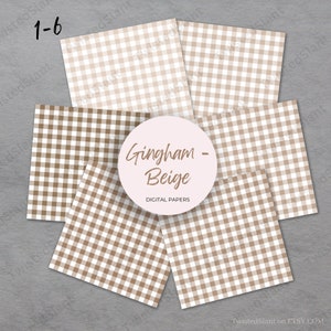Gingham Digital Paper Pack | INSTANT DOWNLOAD | Gingham Pattern ...
