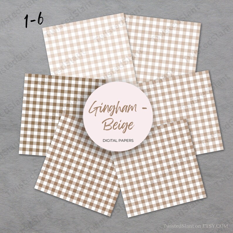Gingham Digital Paper Pack INSTANT DOWNLOAD Gingham Pattern Gingham ...