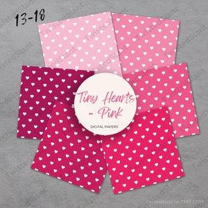 Tiny Hearts Digital Paper | INSTANT DOWNLOAD | Heart Background ...