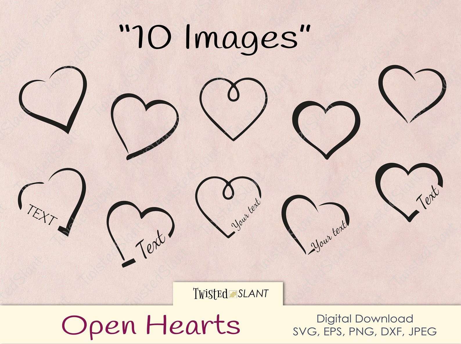 Heart Svg Bundle, Open Heart Svg, Loveheart, Heart SVG, Heart DXF, Open ...