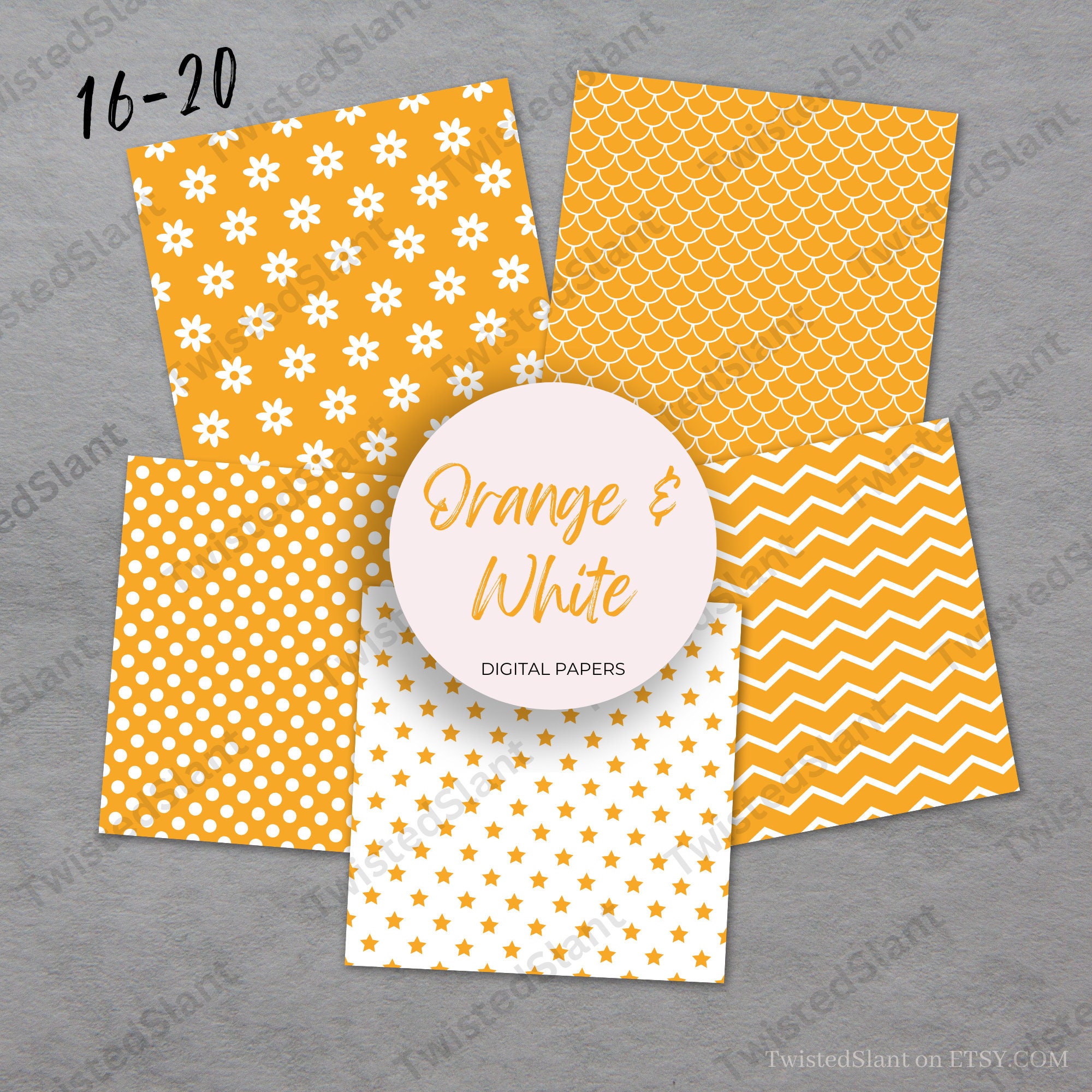 Orange Digital Paper | INSTANT DOWNLOAD | Seamless Geometric | Pattern ...
