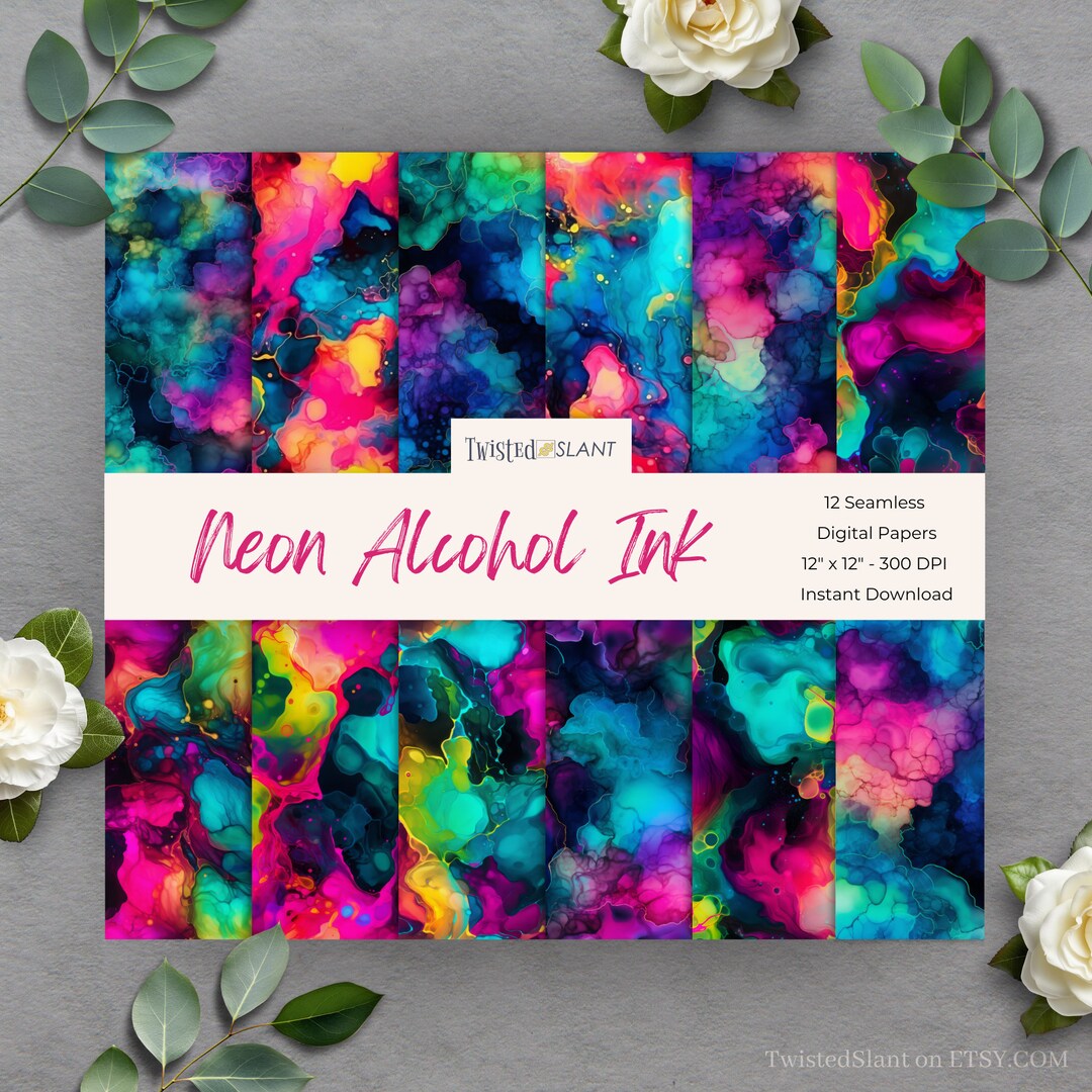Alcohol Ink Digital Paper | INSTANT DOWNLOAD | Seamless Textures ...