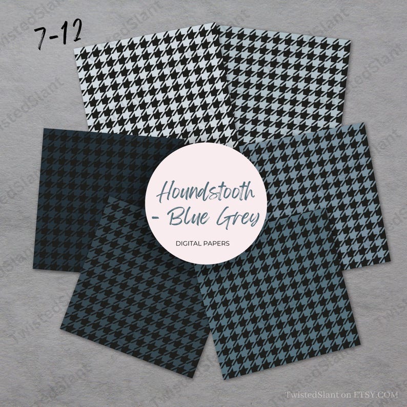 Houndstooth Digital Paper | INSTANT DOWNLOAD | Houndstooth Pattern ...