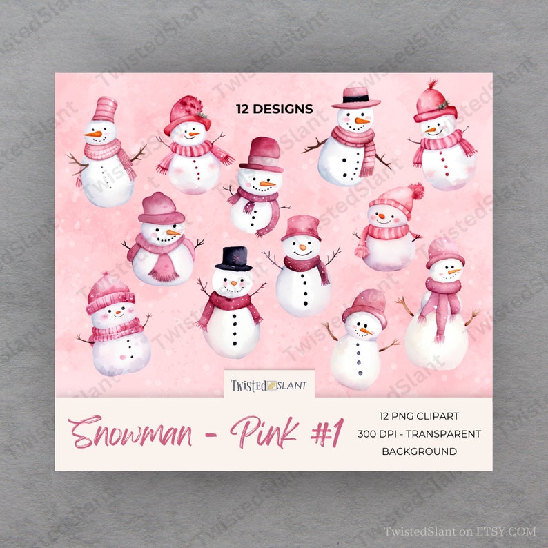 Cute Snowman Clipart INSTANT DOWNLOAD Snowman Png Watercolor Snowman ...
