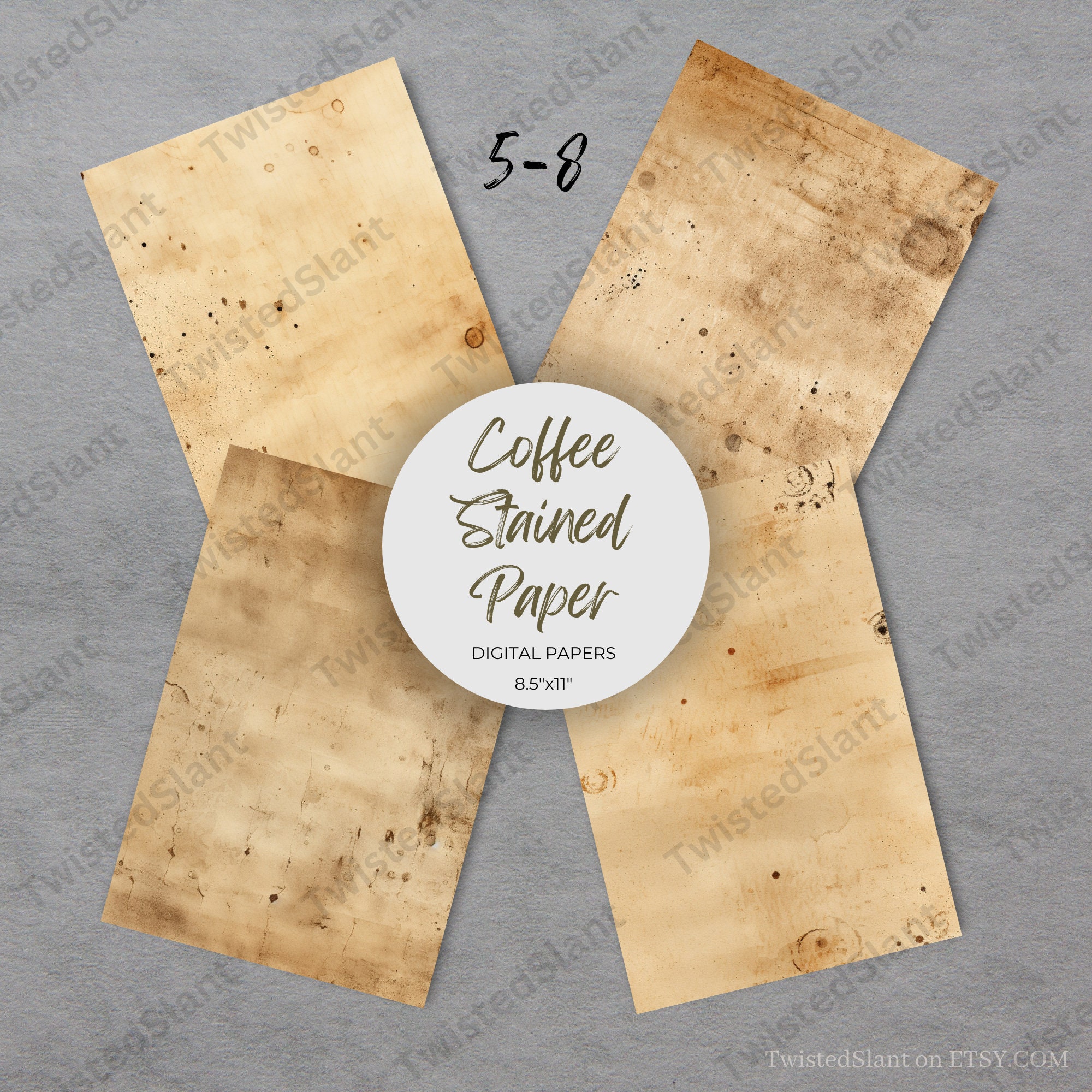 Coffee Tea Stain Paper Digital INSTANT DOWNLOAD Coffee Dyed Paper Old ...