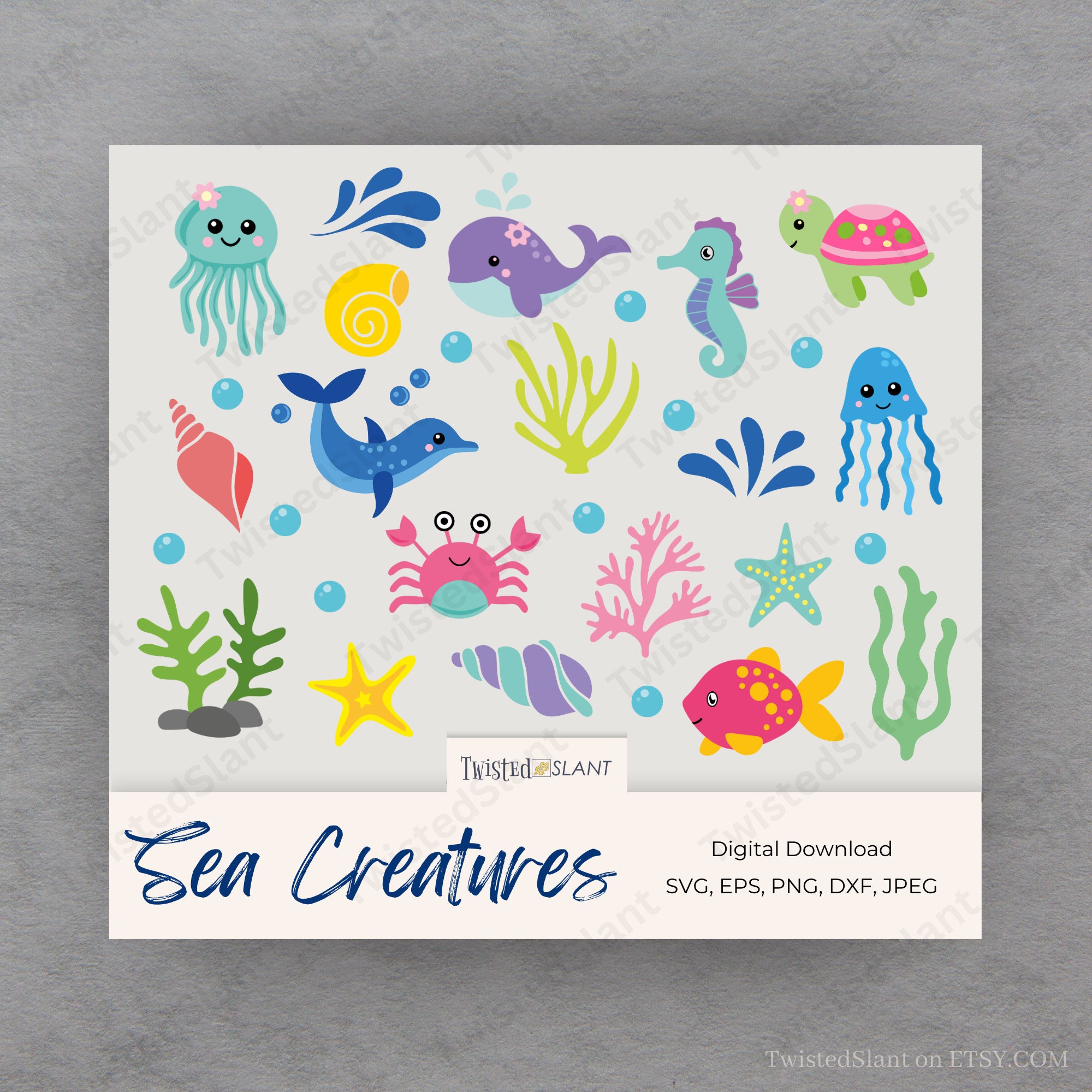 Sea Creatures Svg, Sea Animals Svg, Octopus Svg, Sea Turtle Svg, Crab ...
