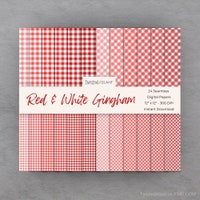 Red Gingham Seamless Repeat Pattern JPEG - Etsy