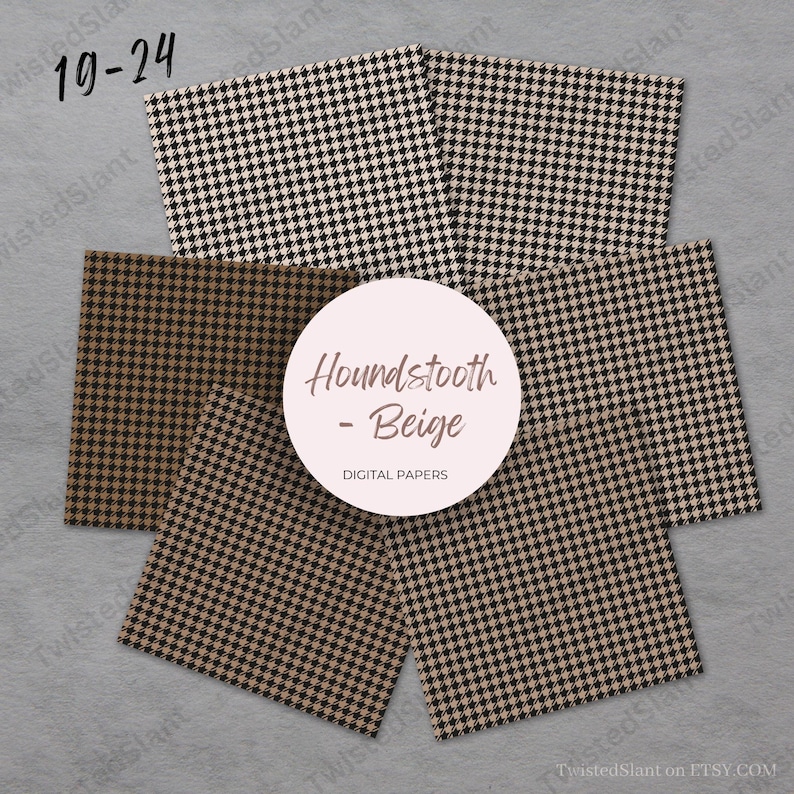 Houndstooth Digital Paper | INSTANT DOWNLOAD | Houndstooth Pattern ...