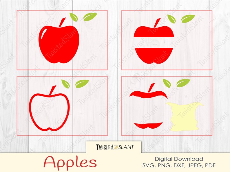 Teacher Apple Svg Monogram Apple Svg Split Apple Svg - Etsy